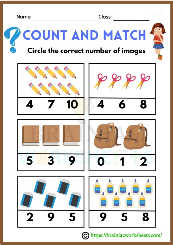 Count And Match Ukg Maths Worksheet Brainiac Worksheets Count And Match Ukg Maths Worksheet Brainiac Worksheets