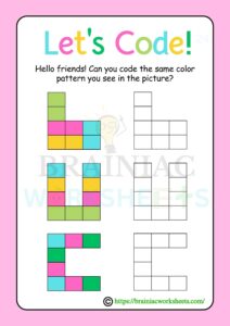 Let's Code Color Pattern Full Grid Worksheet For Class 1 - Brainiac ...