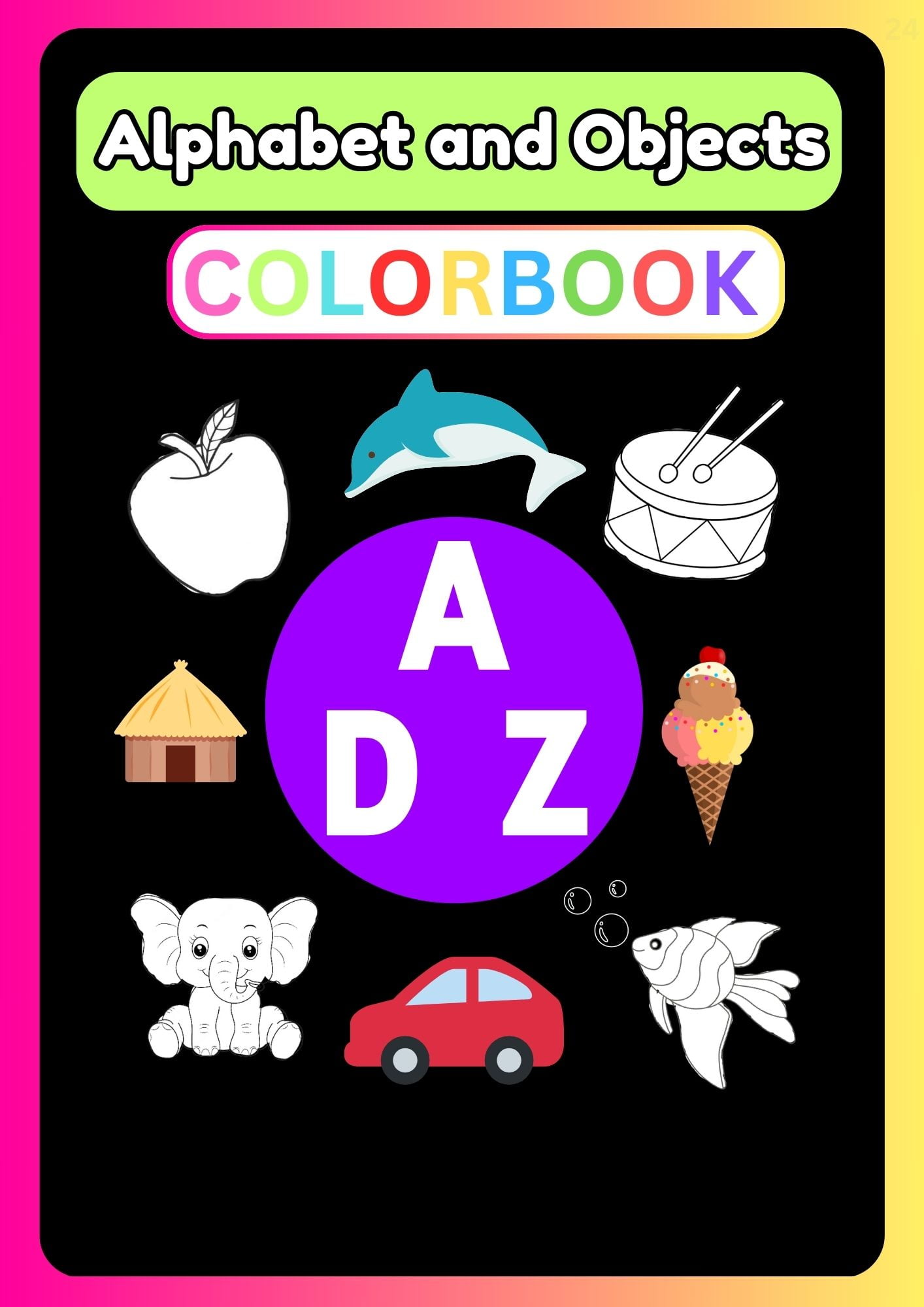 Alphabets And Objects Lkg English Color Book - Brainiac Worksheets