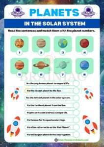 Planets In The Solar System Science Worksheet For Class 3 - Brainiac ...