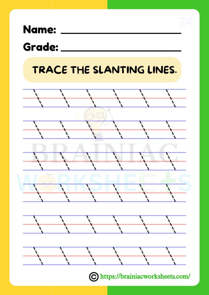 Slanting Lines Tracing Lkg English Worksheet Brainiac Worksheets Slanting Lines Tracing Lkg English Worksheet Brainiac Worksheets