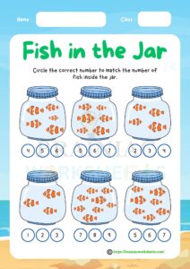 Lkg Maths Worksheet Fish Counting - Brainiac Worksheets
