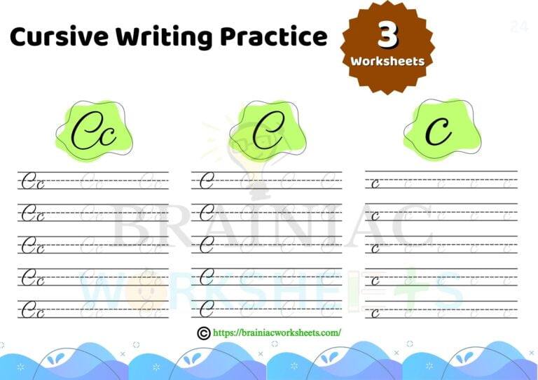 Cursive Writing Practice Capital And Small Letter C Ukg English ...