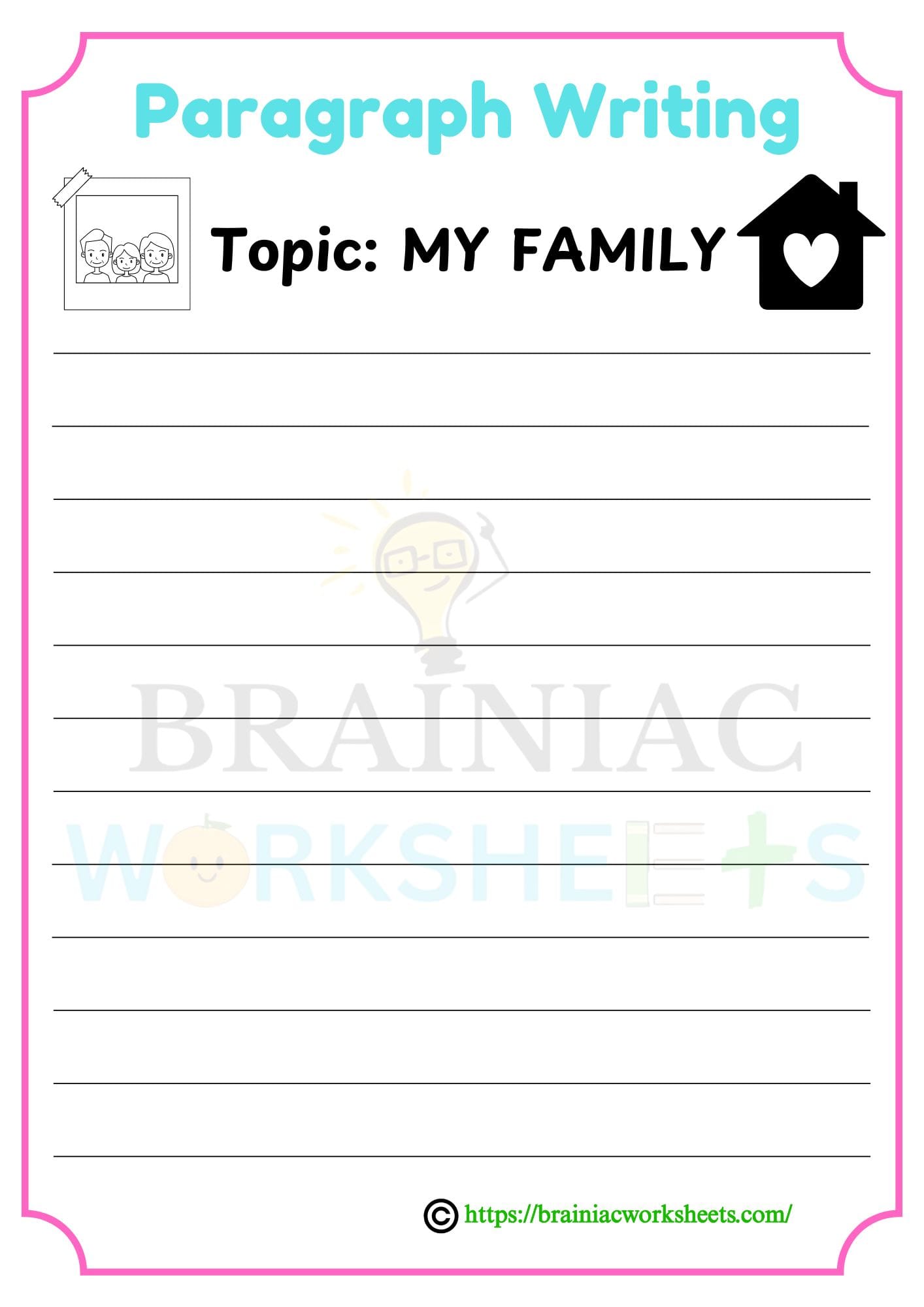 Paragraph Writing My Family English Worksheet For Class 2 - Brainiac ...