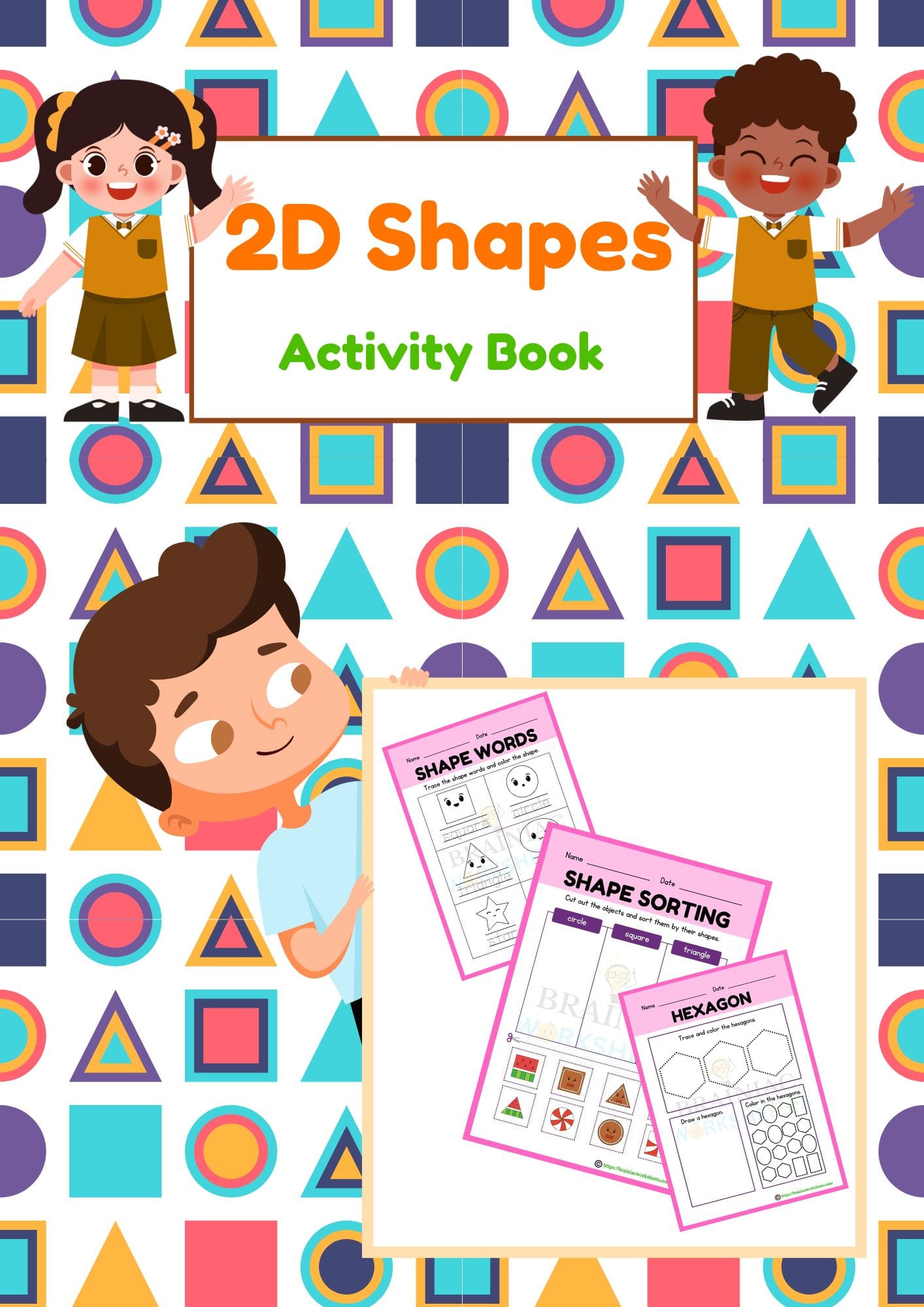 2D Shapes Activity Ukg Maths Workbook - Brainiac Worksheets