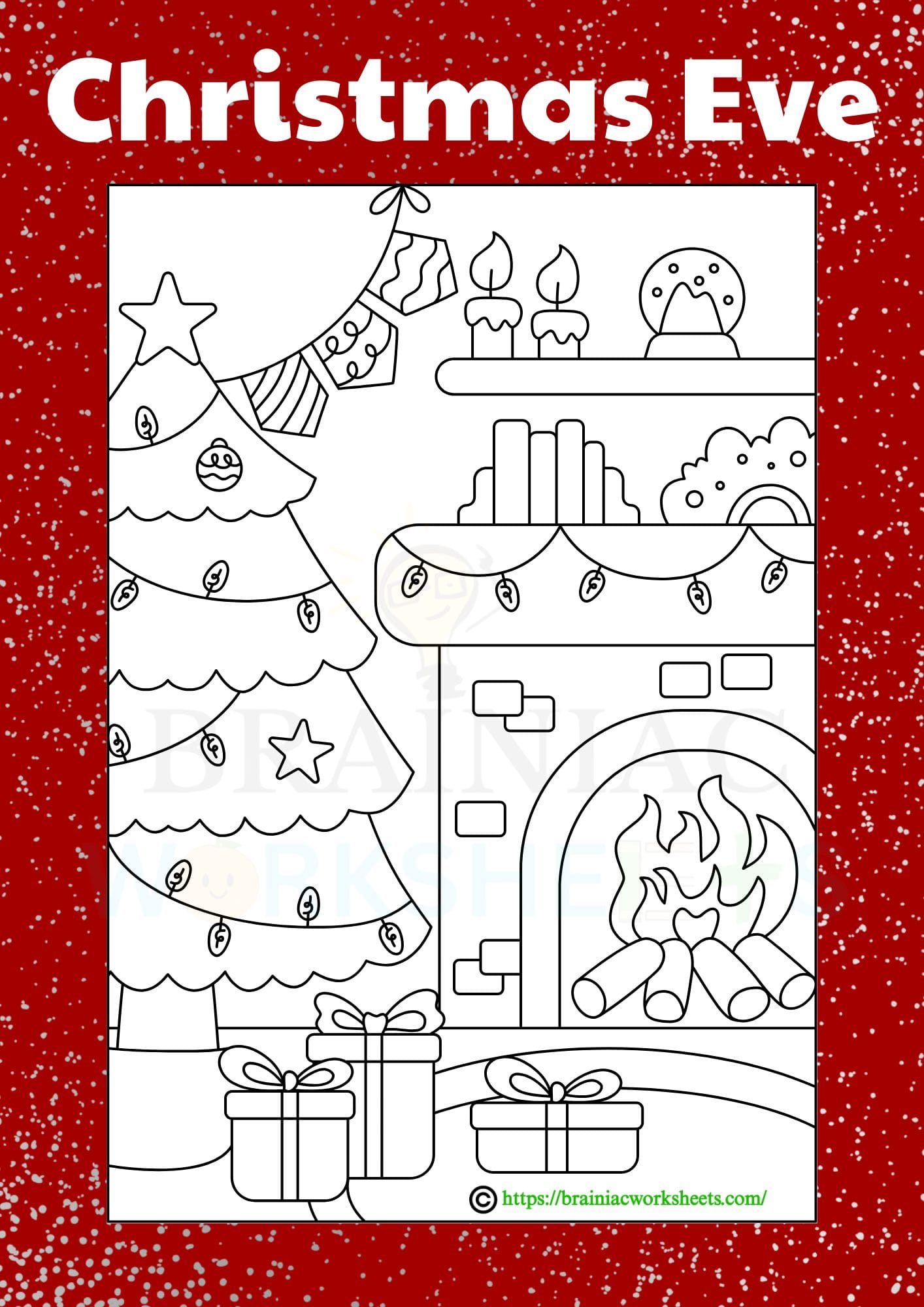 Christmas Eve Coloring Page Drawing Worksheet For Class 2 - Brainiac ...
