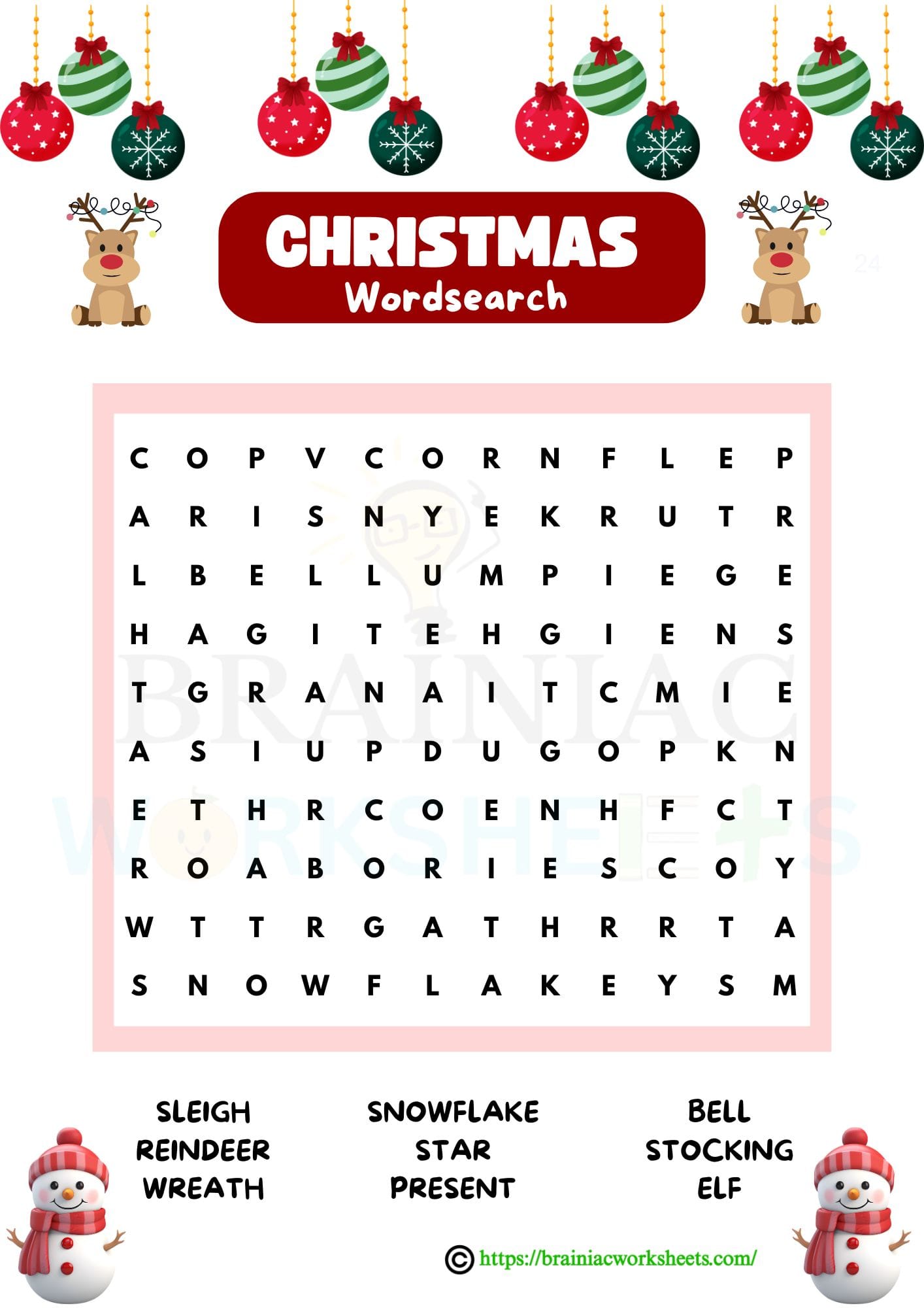 Christmas Wordsearch Vocabulary English Worksheet For Class 3 ...