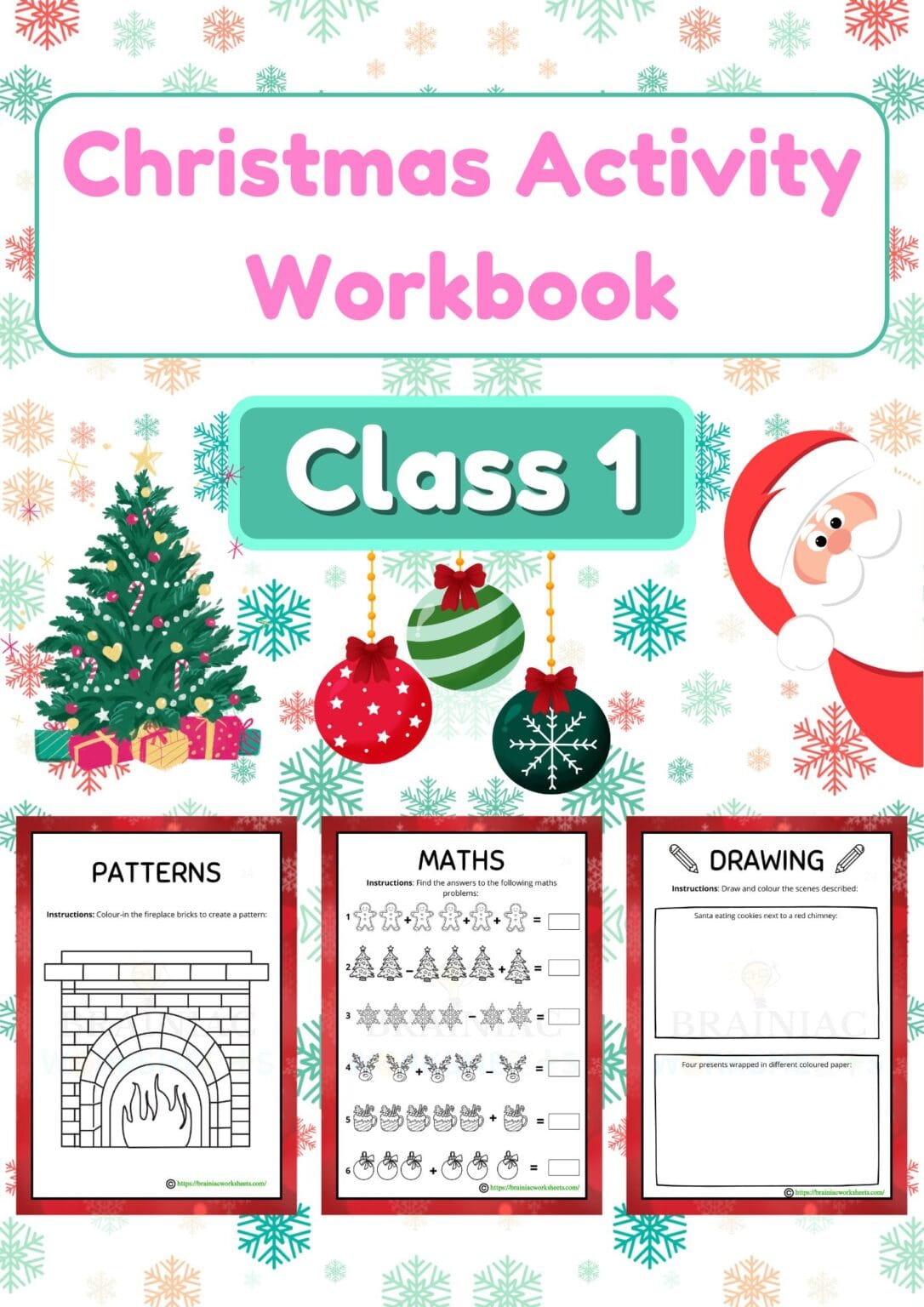 Christmas Activity English Workbook For Class 1 - Brainiac Worksheets