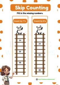 Skip Counting Games 7s And 8s Maths Worksheet For Class 1 - Brainiac ...
