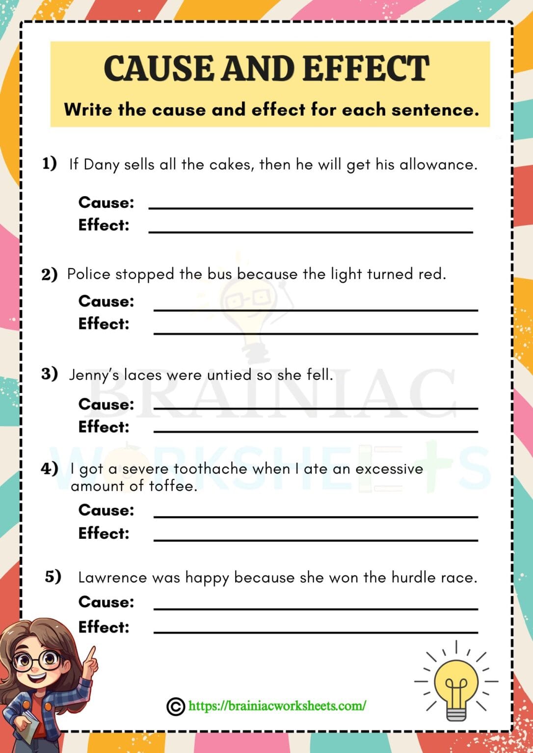 Cause And Effect English Worksheet For Class 3 - Brainiac Worksheets