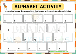 Alphabet Object Drawing Activity Lkg English Worksheet - Brainiac ...
