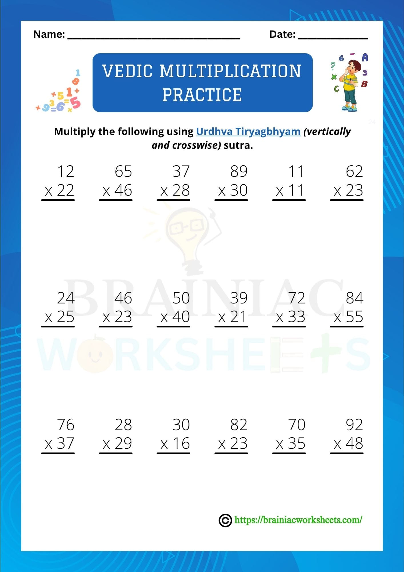 Class 3 - Brainiac Worksheets