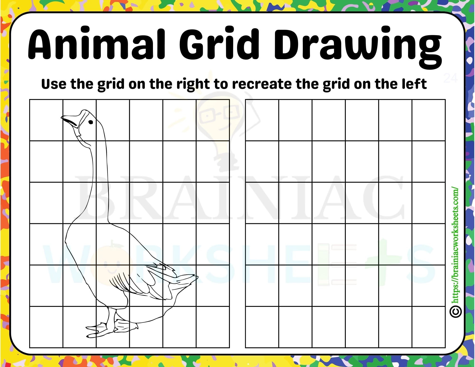 Grid Drawing Worksheets Animal