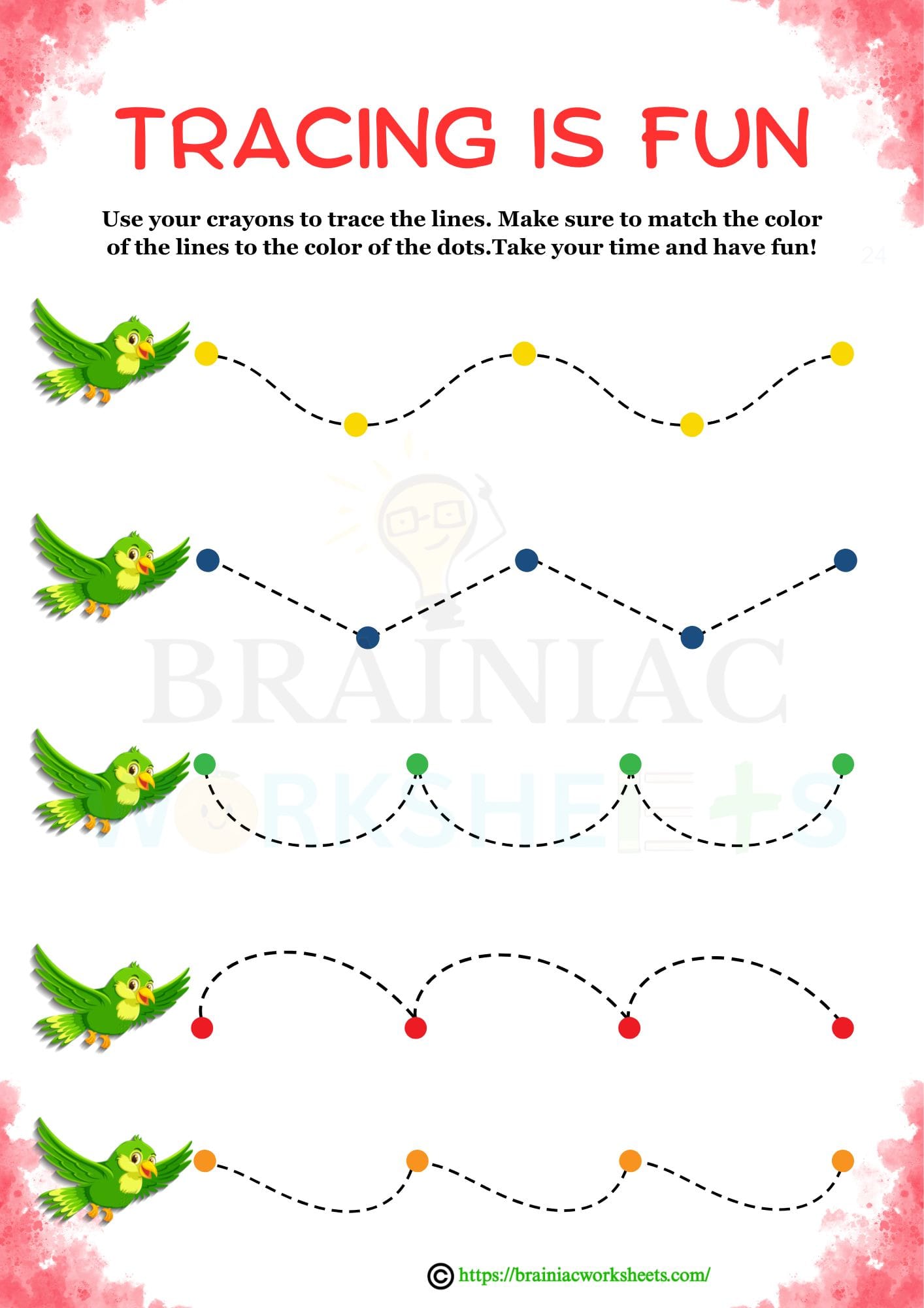 Fun Tracing Lines Lkg English Worksheet - Brainiac Worksheets